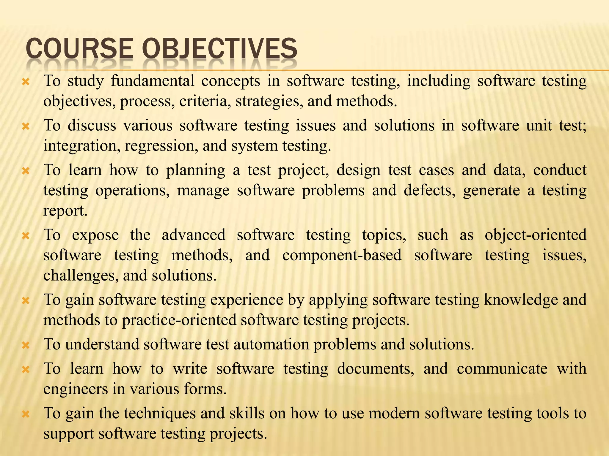 Basics of software testing | PPTX