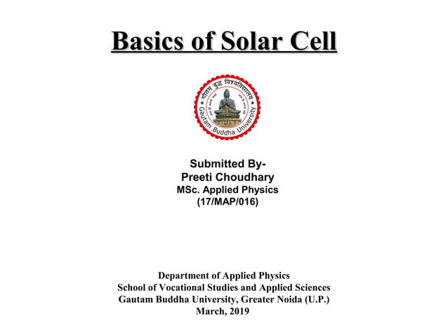 Solar cell | PPT | Chemistry | Science