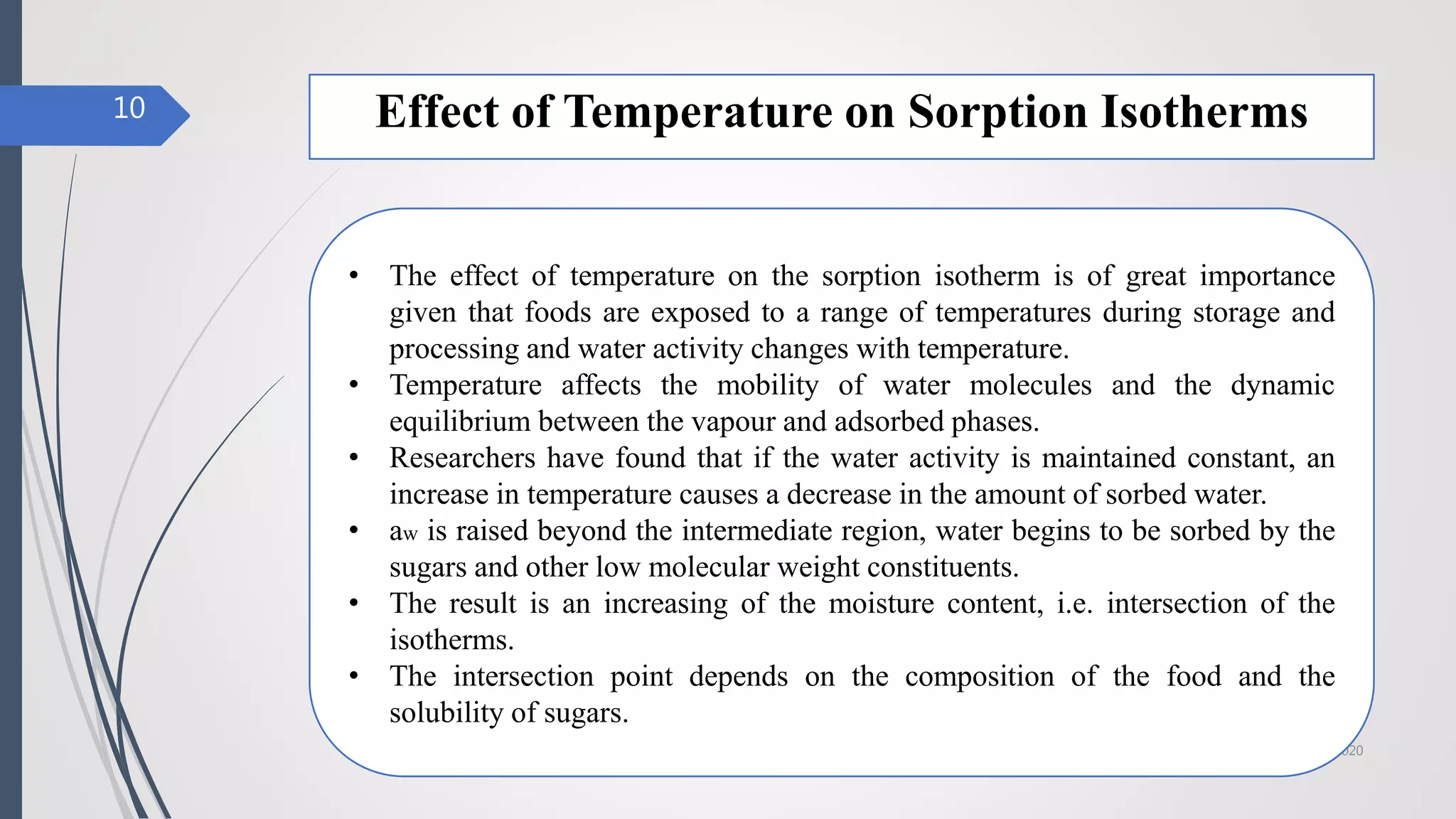 Basics of sorption isotherm & its applications in food processing | PPTX