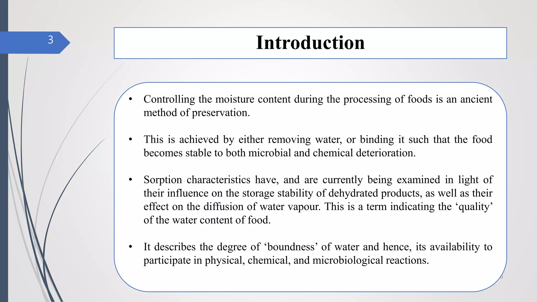 Basics of sorption isotherm & its applications in food processing | PPTX