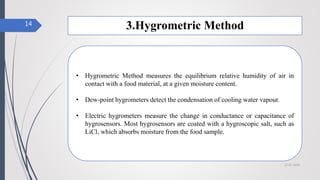 Basics of sorption isotherm & its applications in food processing | PPTX