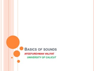 Basics of sounds | PPTX