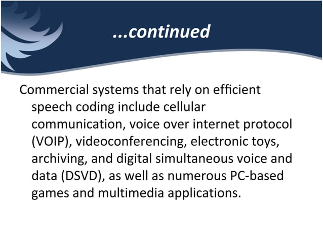 Basics of speech coding | PPT