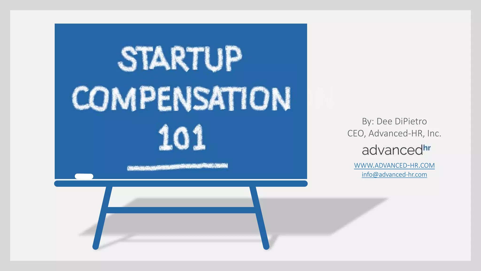 Basics of Startup Compensation | PPT