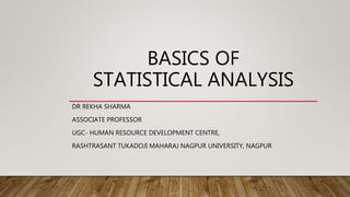 Basics of Statistical Analysis | PPTX