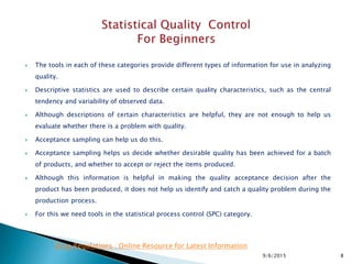 Basics of Statistical Quality Control for Pharmaceuticals. | PPTX
