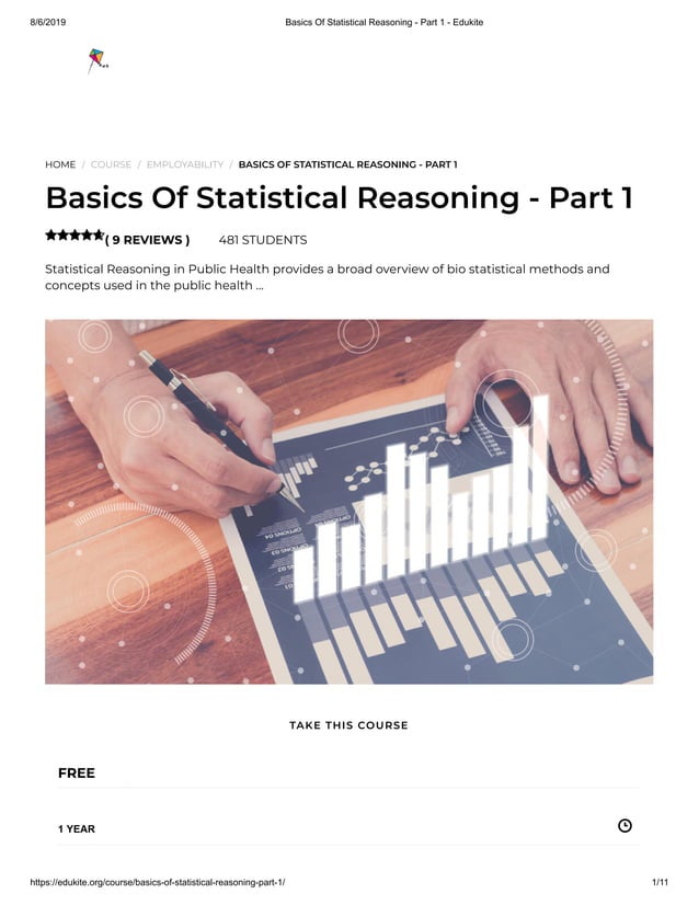 Basics Of Statistical Reasoning - Part 1 - Edukite | PDF