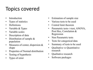 Basics of statistics | PPTX