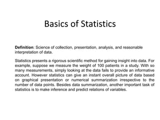 Basics of statistics by Arup Nama Das | PPT