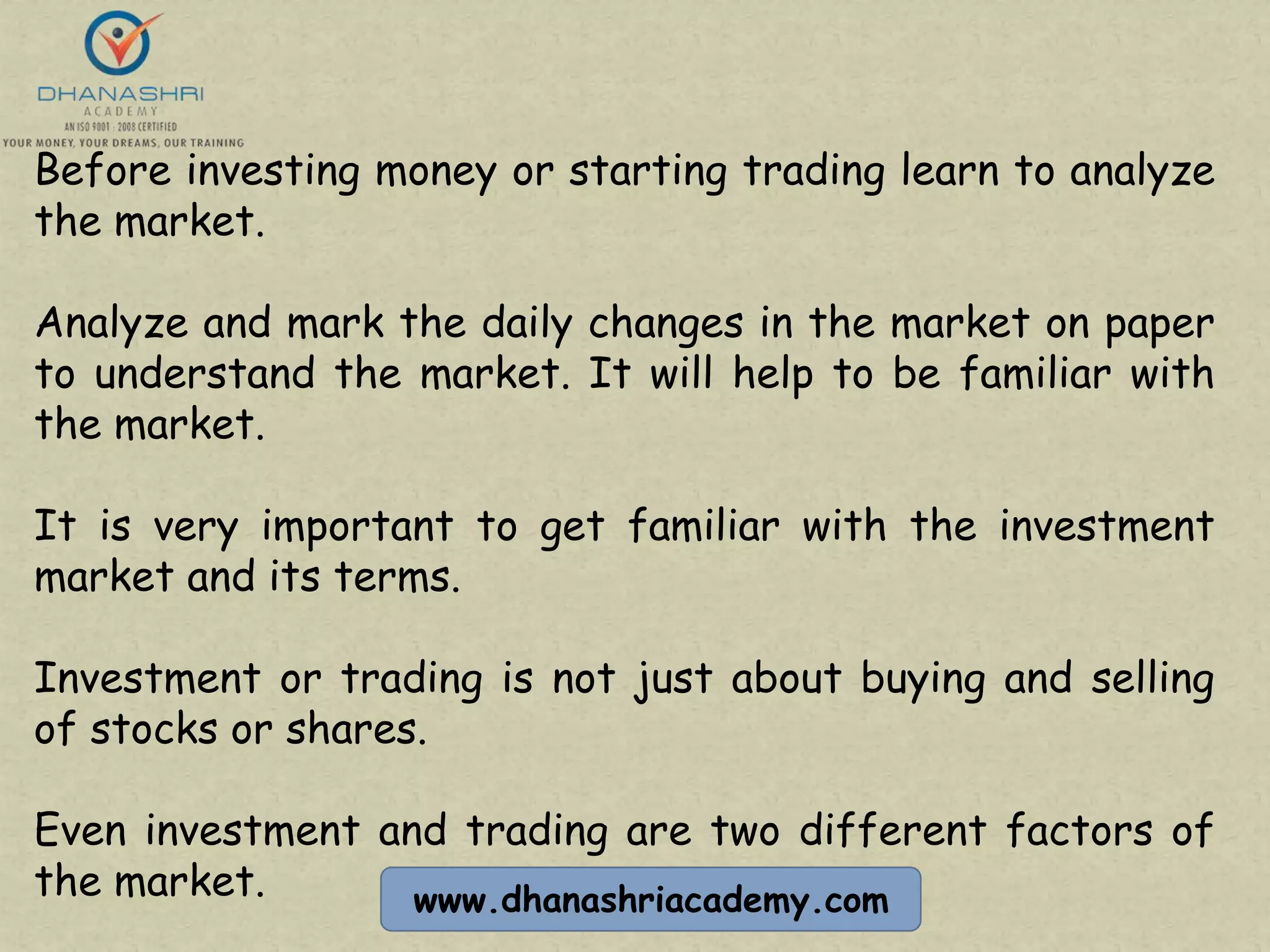 Basics Of Stock Market Trading | Stock Market Trading Principals | PPT