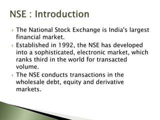Intro to BSE & NSE | PPT