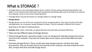 Basics of storage Technology | PPTX