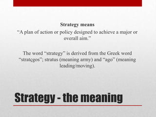 Basics of strategy for business students | PPTX | Business | Business ...