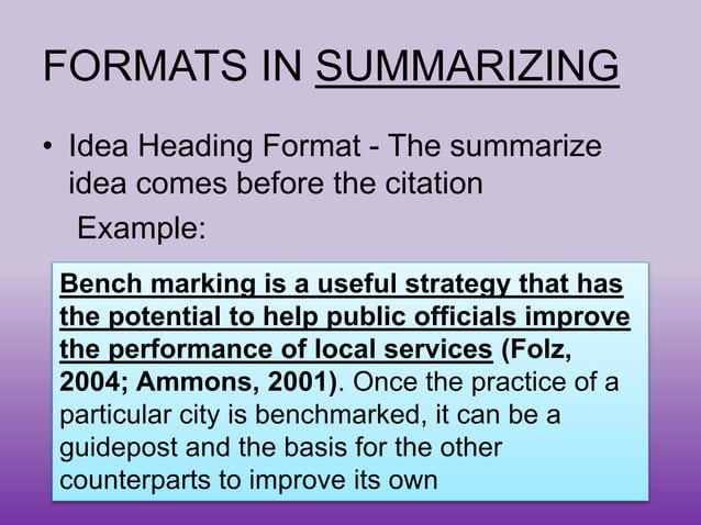 Basics Of Summarizing