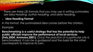 Basics of Summarizing | ODP