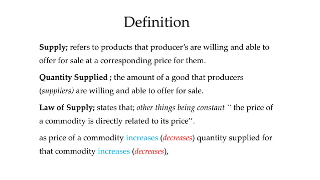 basics of supply and deman | PPT