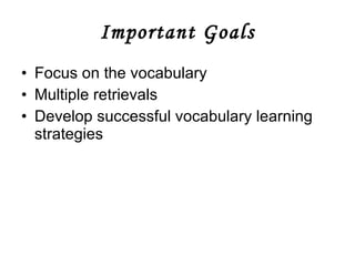 Basics Of Teaching Vocabulary | PPT