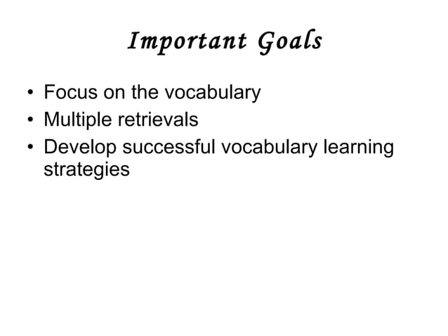 Basics Of Teaching Vocabulary | PPT | Homework and Study | Education