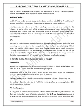 Basics of telecommunication and networking | PDF
