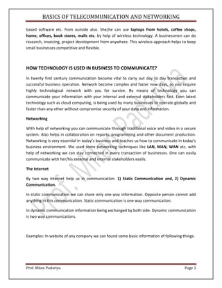 Basics of telecommunication and networking | PDF
