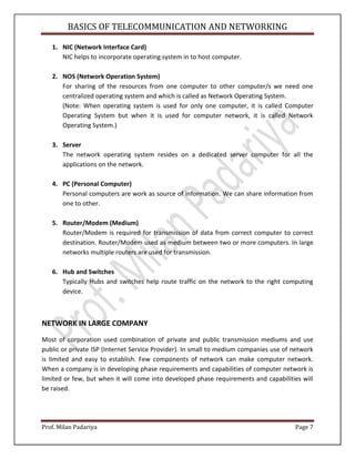 Basics of telecommunication and networking | PDF