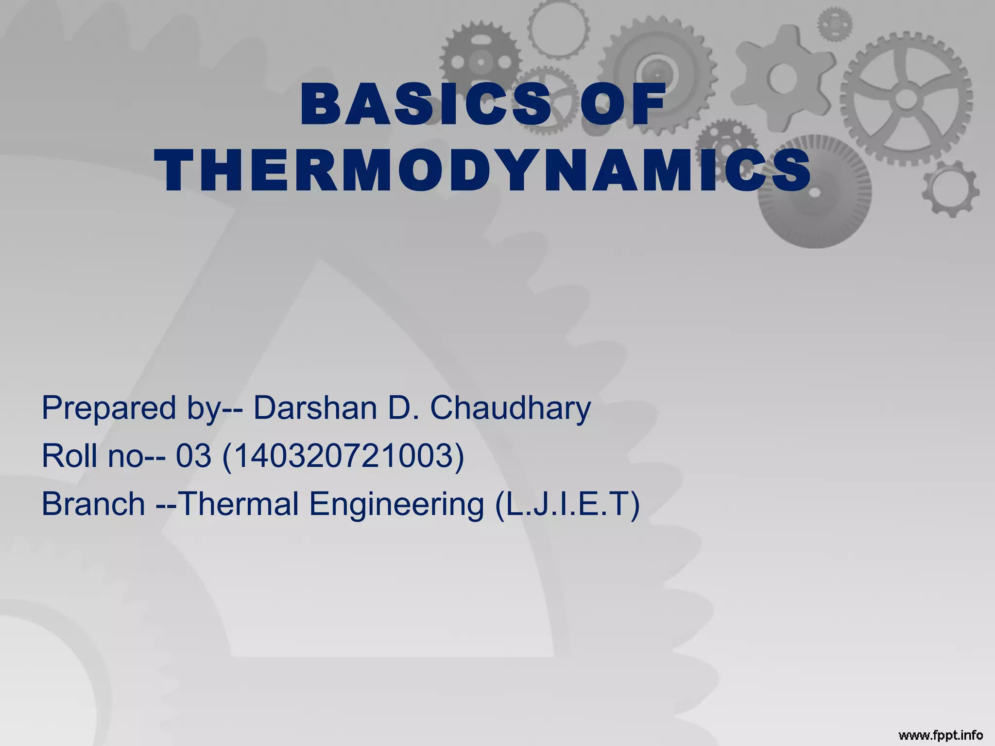 Basics of thermodynamics | PPT