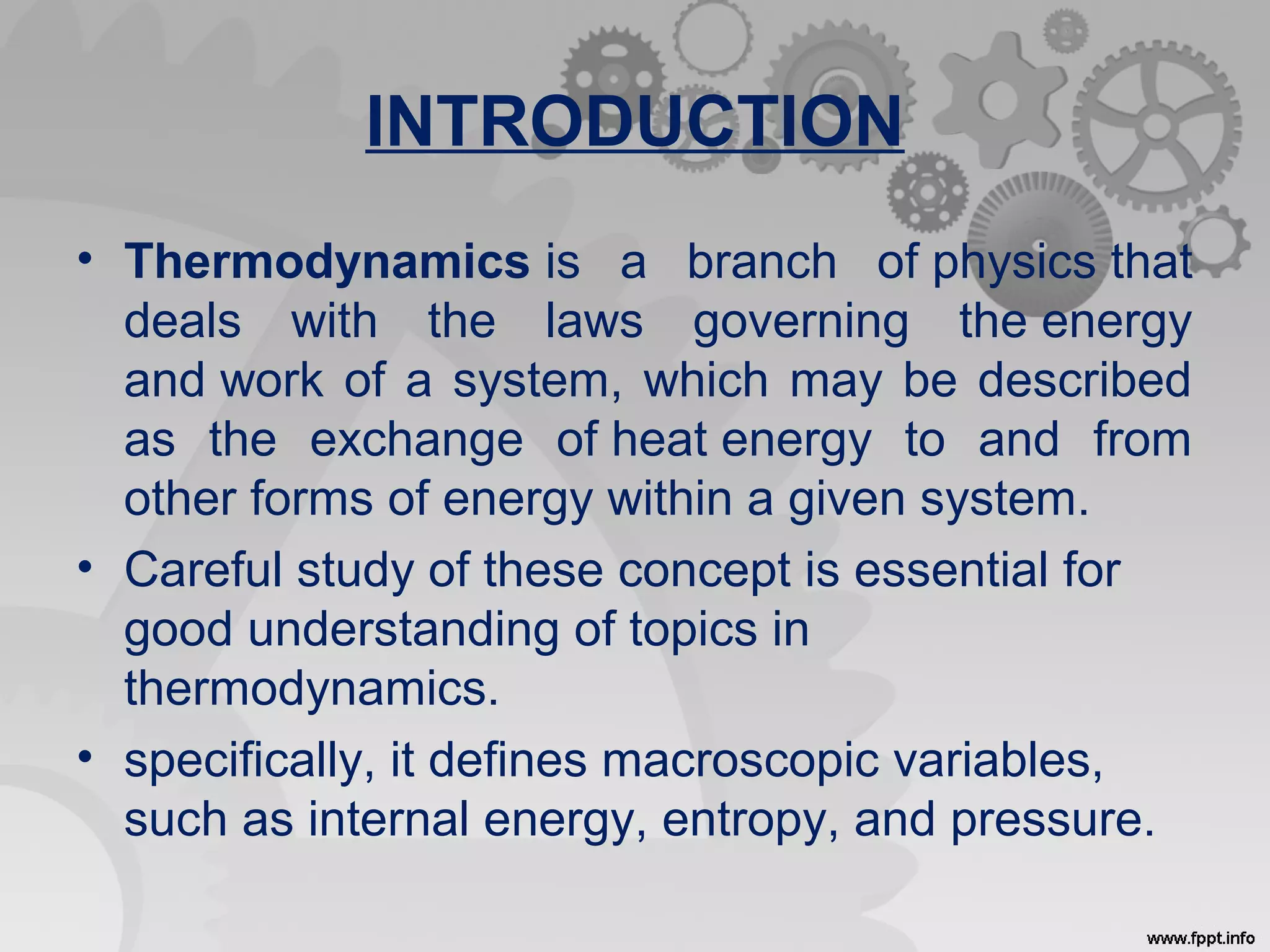 Basics of thermodynamics | PPT