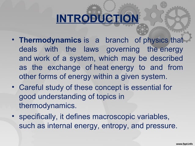 Basics of thermodynamics | PPT | Chemistry | Science