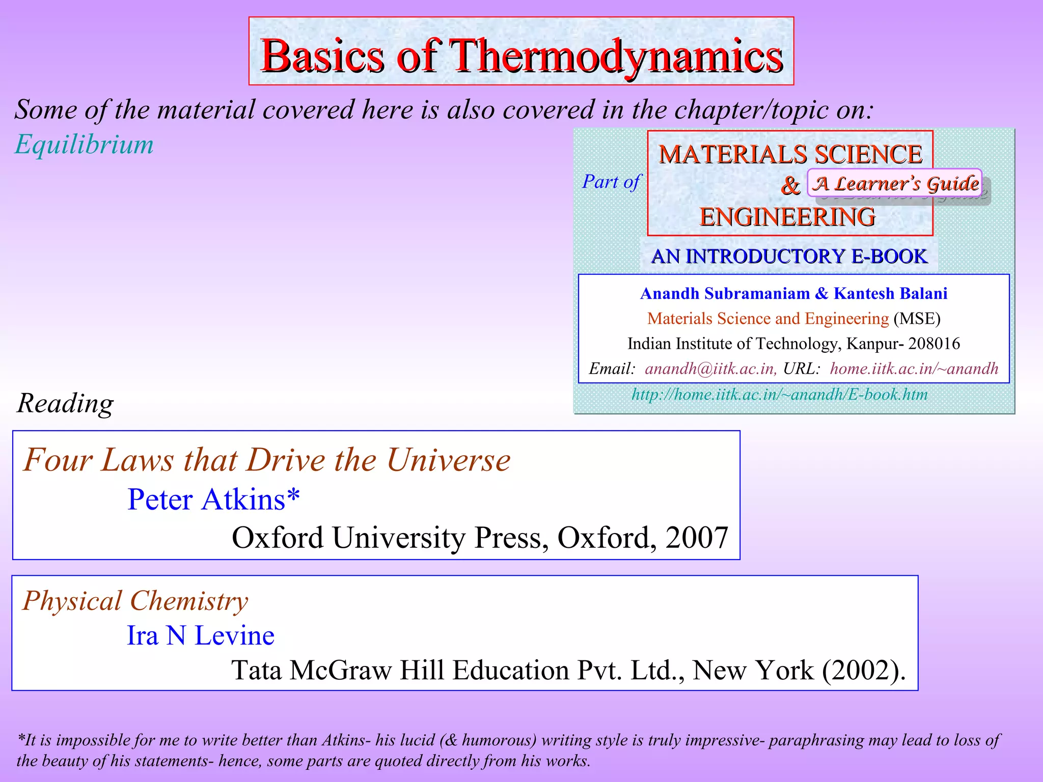 Basics of thermodynamics | PPT