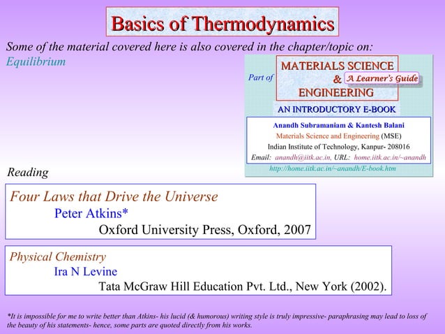 Basics of thermodynamics | PPT | Chemistry | Science