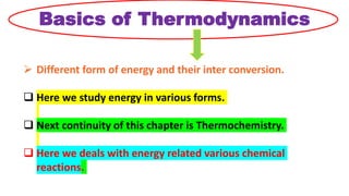 Basics of thermodynamics | PPTX
