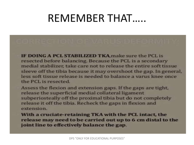 BASICS OF TKR BY DR. D. P. SWAMI | PPTX