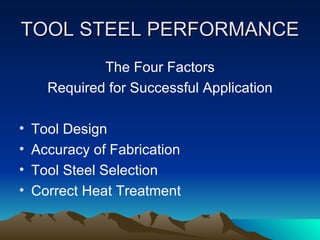 Basics of tool steels | PPT
