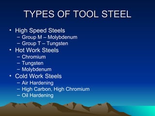 Basics of tool steels | PPT