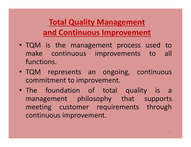 Basics of TQM | PDF | Business | Business and Finance