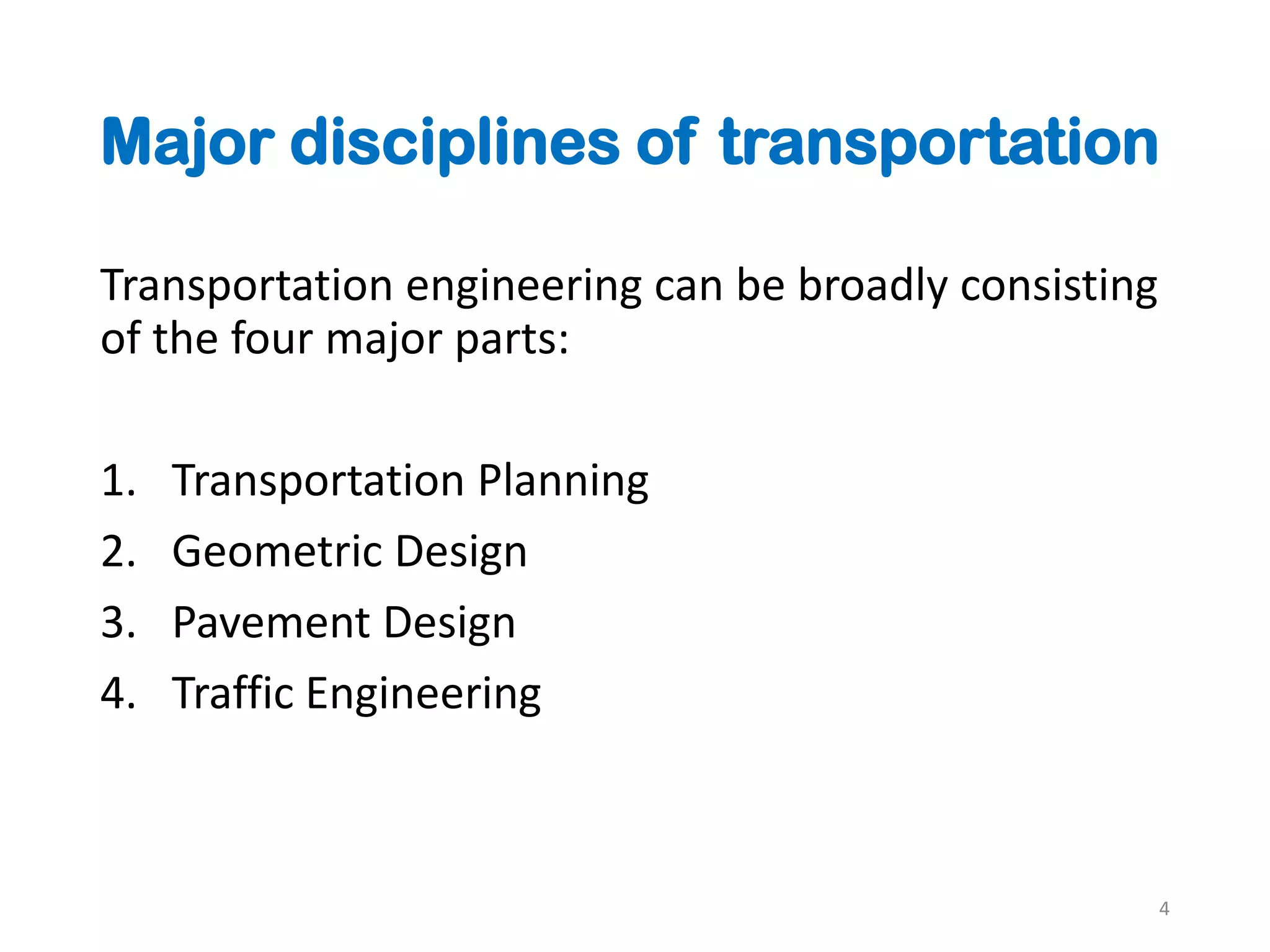Basics of Transportation Engineering | PDF