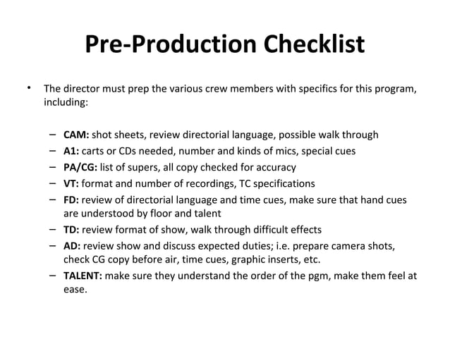 Basics of tv production | PPT