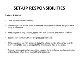 Basics of tv production | PPT