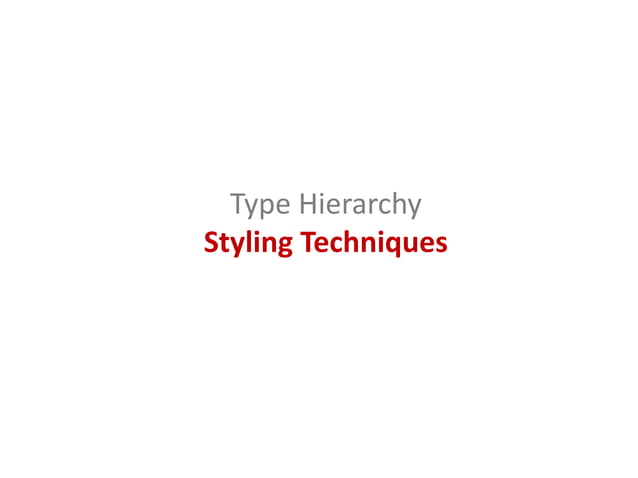 Basics of typography hierarchy | PPTX
