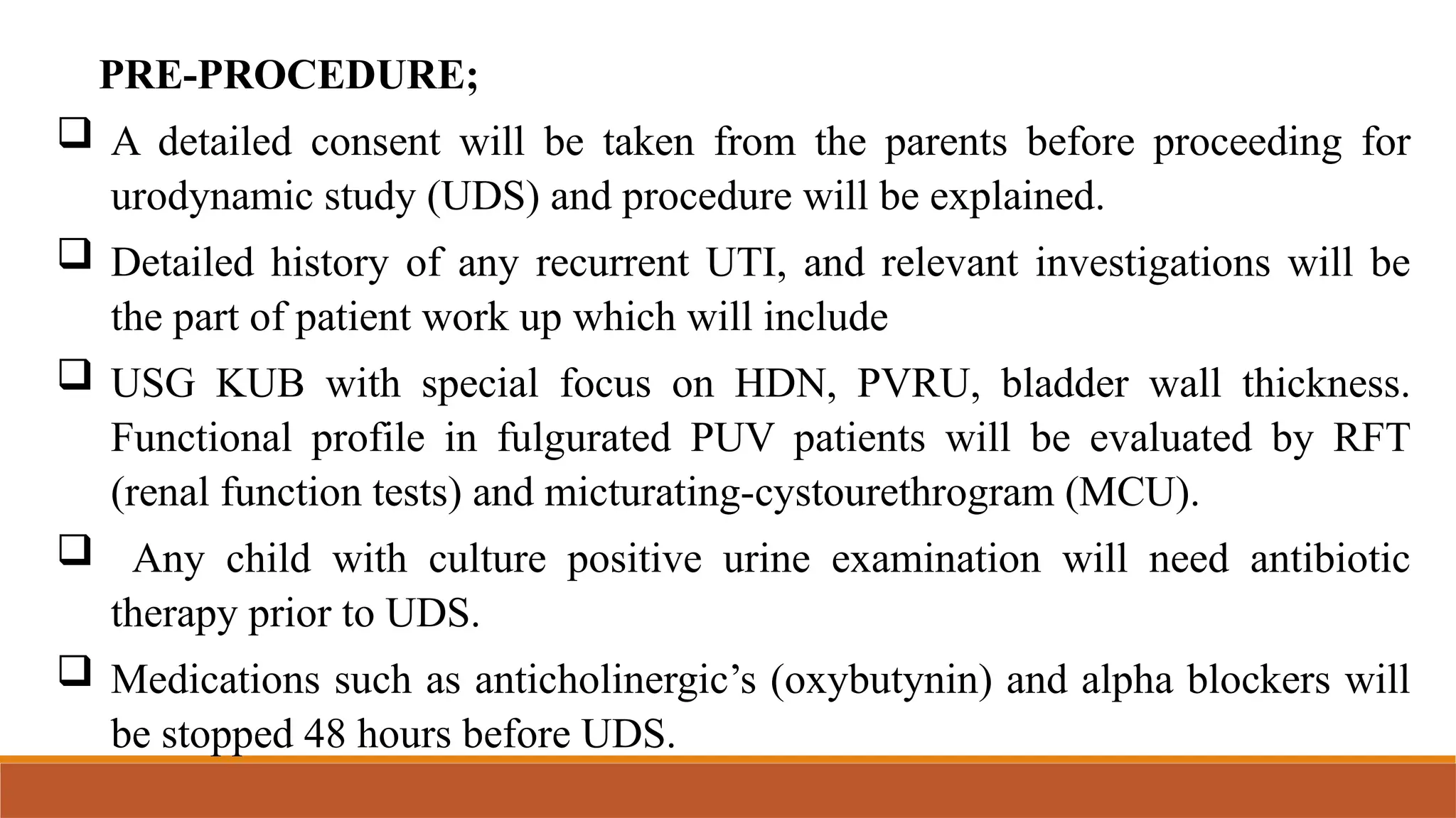 Basics of urodynamics in children and its usual presenation | PPTX