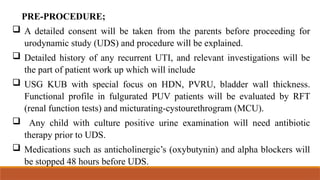 Basics of urodynamics in children and its usual presenation | PPTX