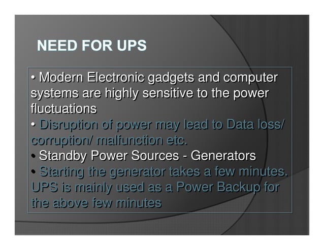 Basics of ups seminar presentation | PDF