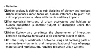 Basics of urban ecology | PDF