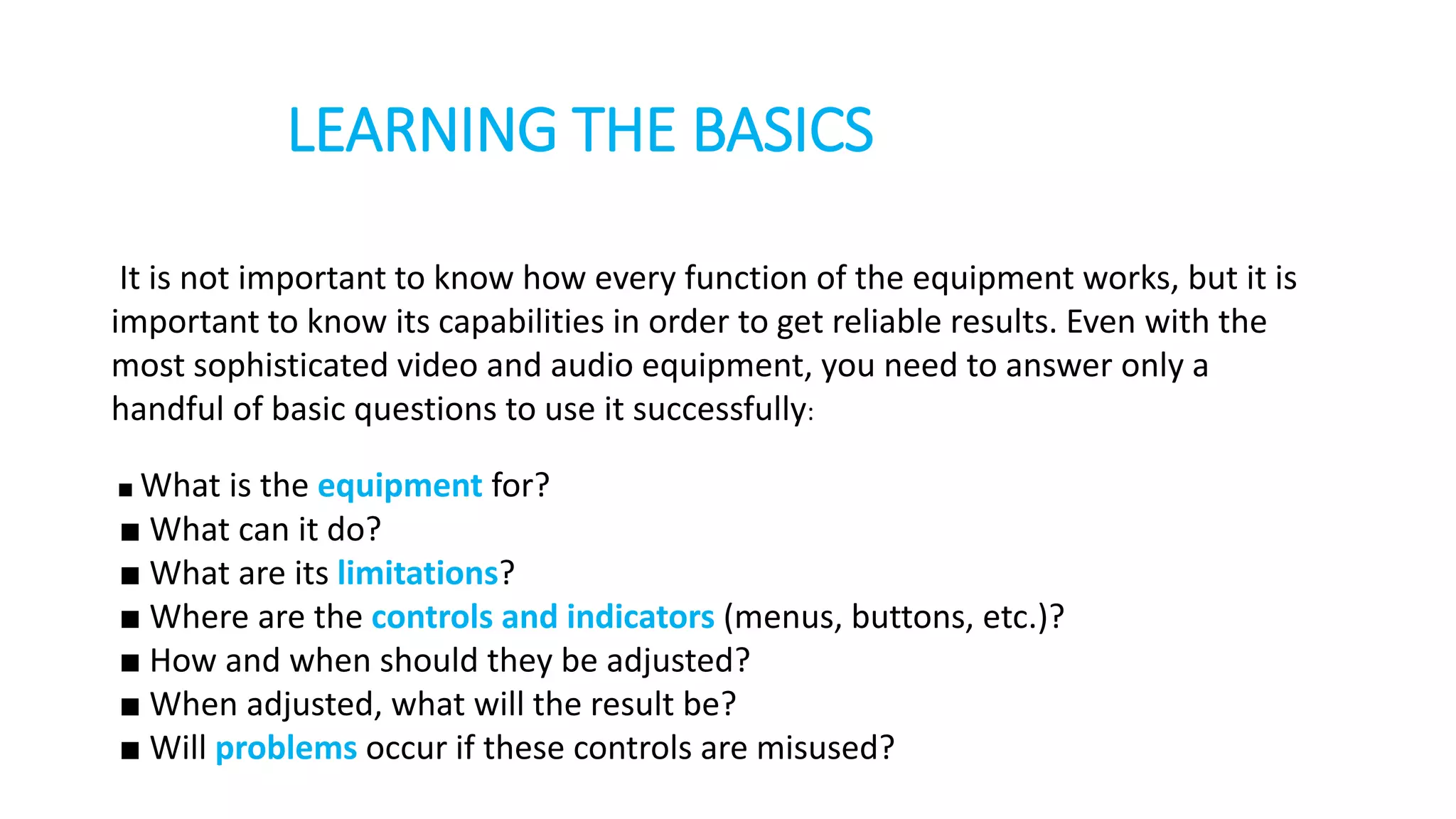 Basics of videography | PPTX