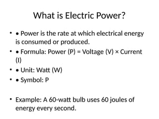 Basics of Voltage Power and currents with its defination.pptx