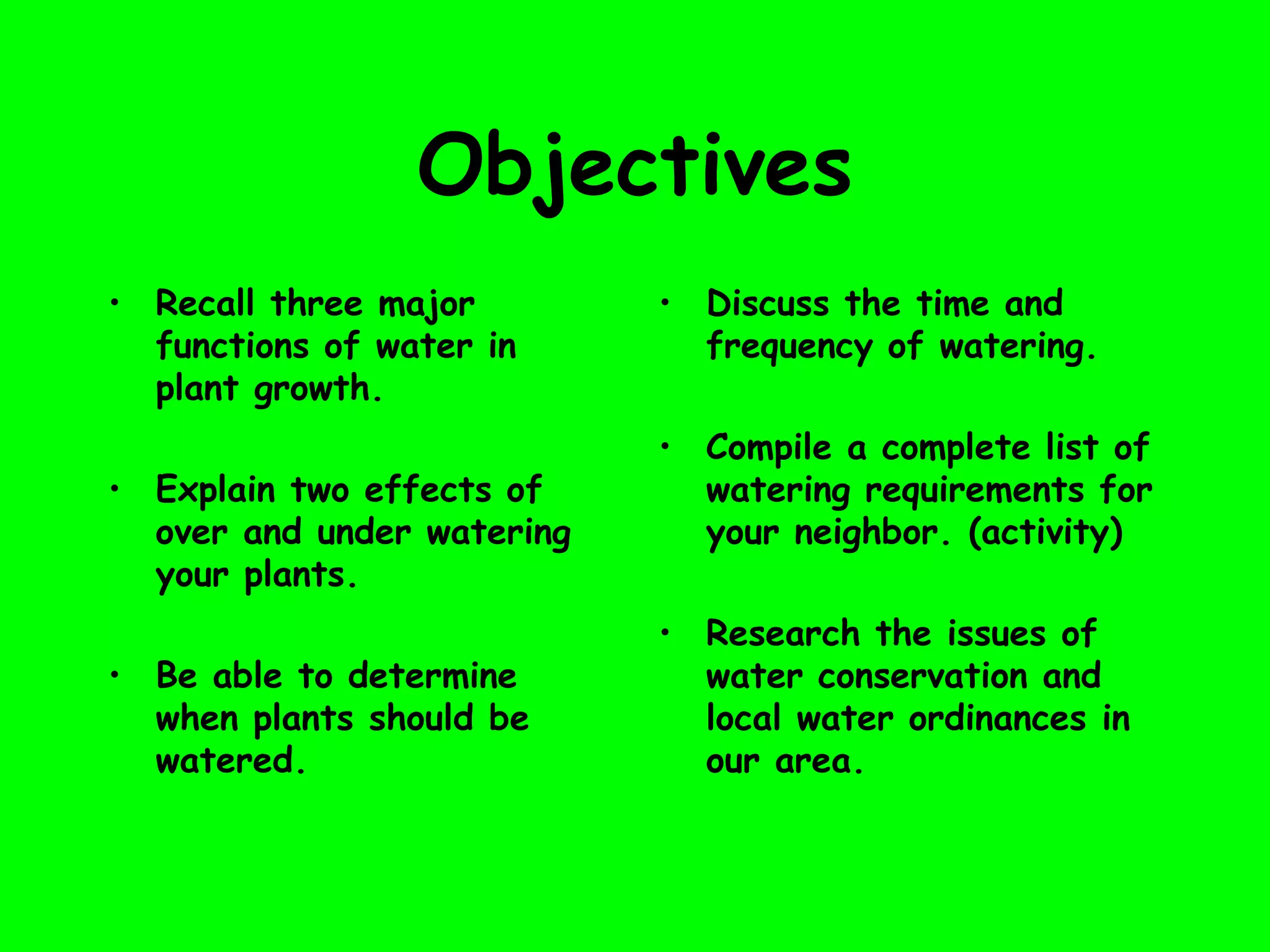 Basics of watering | PPTX