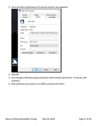Basics of Web Accessibility Testing | DOCX