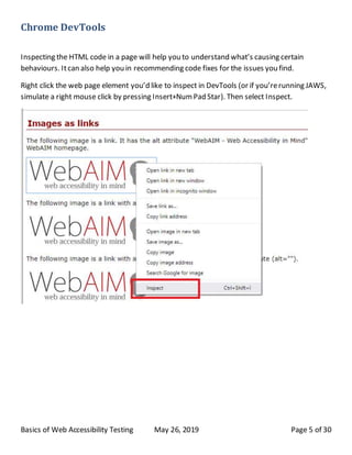 Basics of Web Accessibility Testing | DOCX