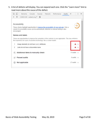 Basics of Web Accessibility Testing | DOCX