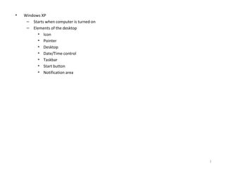 Basics of windows xp | PPT